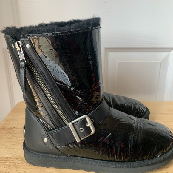 UGG | Shoes | Ugg Boots Black Patent Leather | Poshmark